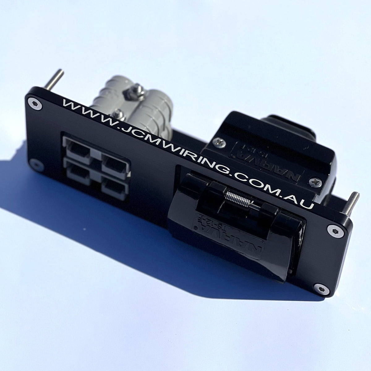 Anodised Black Flush Mount Billet CNC Aluminium Trailer Plug & Anderso ...